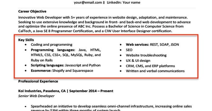 Resume Skill Set Examples ~ Resume Letter