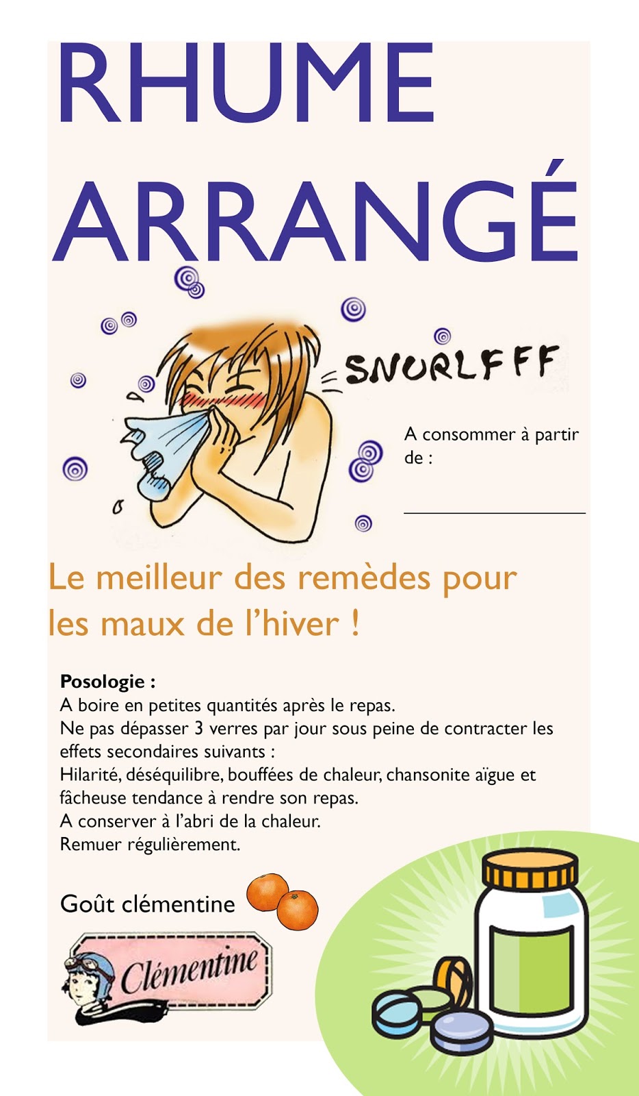 Etiquette du rhume arrangé parfum clémentines | Recette rhum arrangé ...