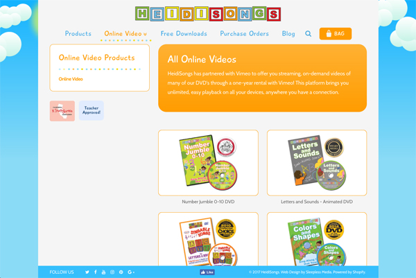 Now Streaming: HeidiSongs On-Demand – Vimeo!