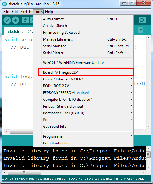 Cara Memprogram Board Arduino yang Menggunakan IC ATmega8535/16/32/164 ...