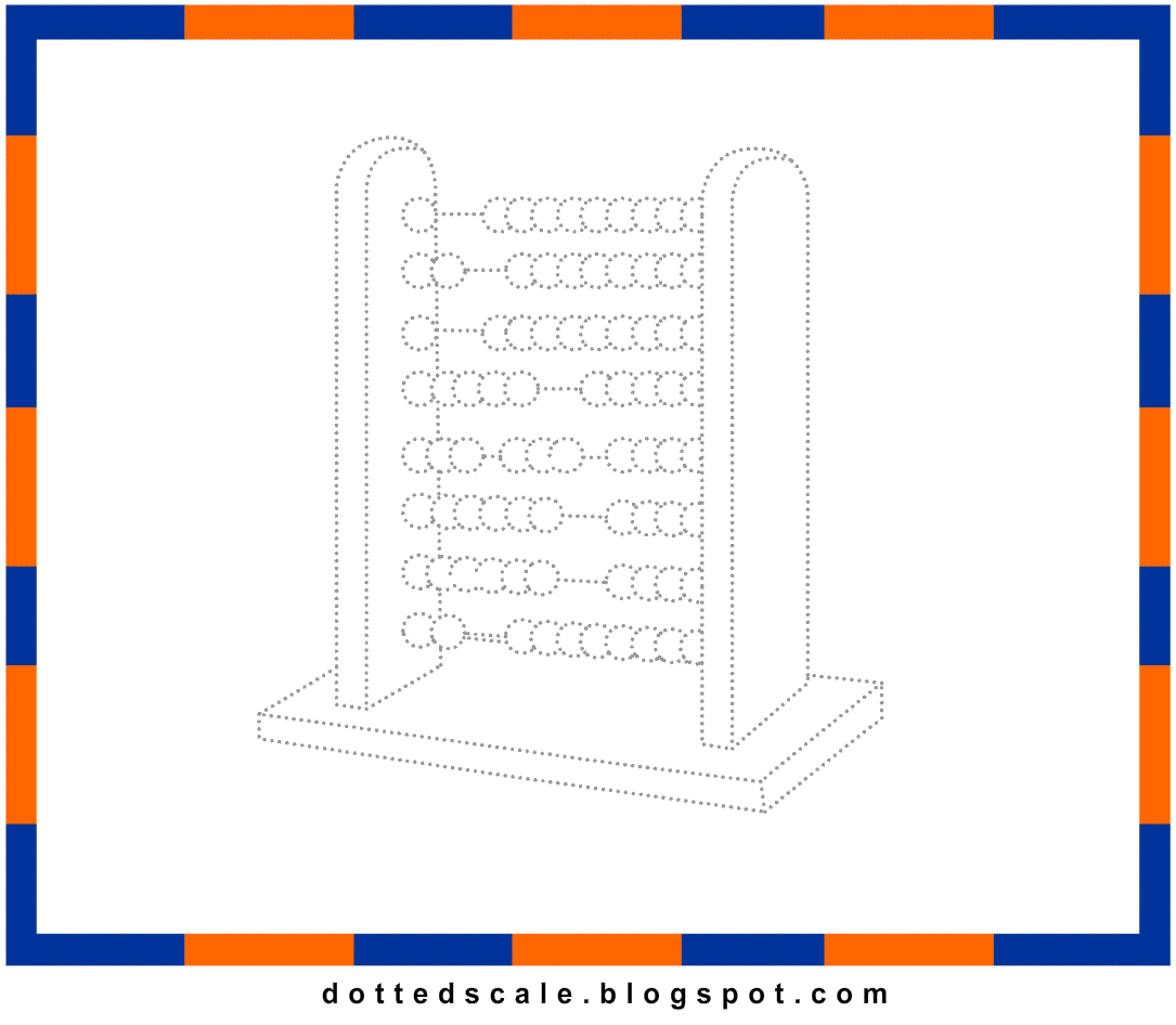 Printable Dotted Drawing Pictures: Abacus Dotted