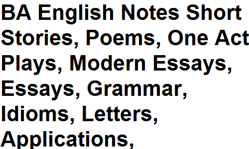 BA English - BSc BA ADP BCom Notes