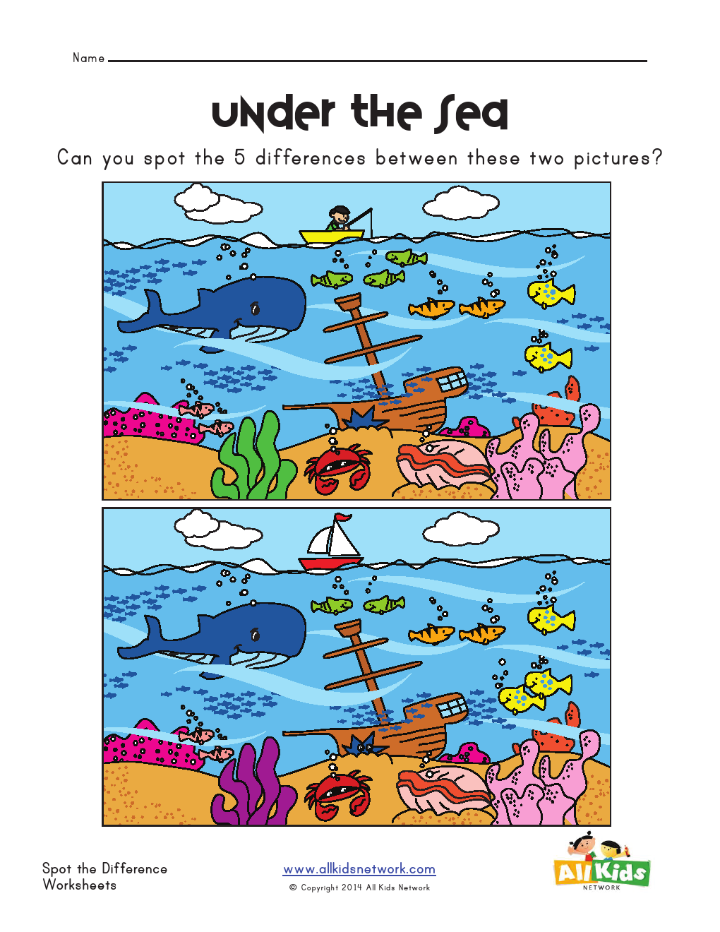 Find the Difference Worksheets for Kids 2020