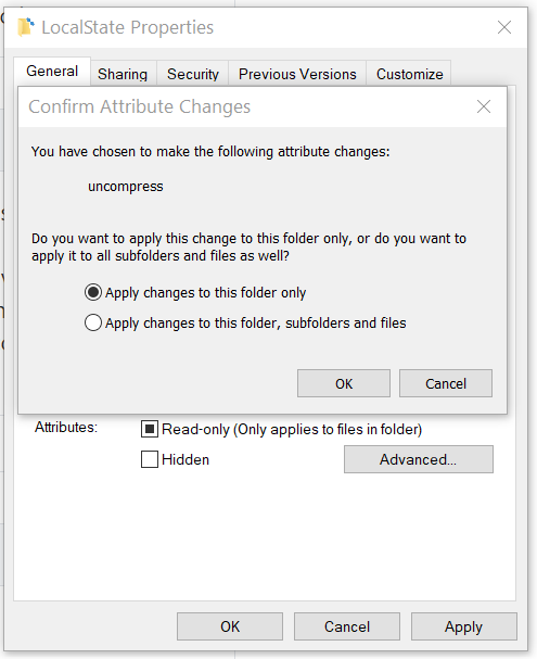 Fixed WSL2: Virtual hard disk files must be uncompressed and unencrypted and must not be sparse