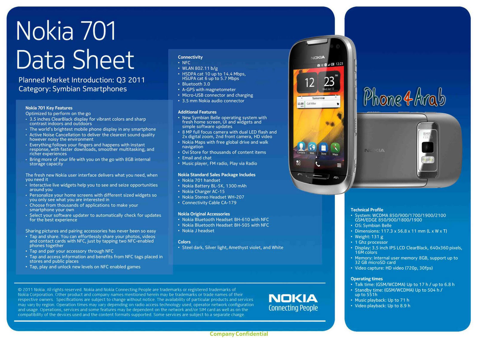 نوكيا تبهر العالم بتقنيه جديده و تصدر الهاتف العبقري NOKIA 701 - عالم ...