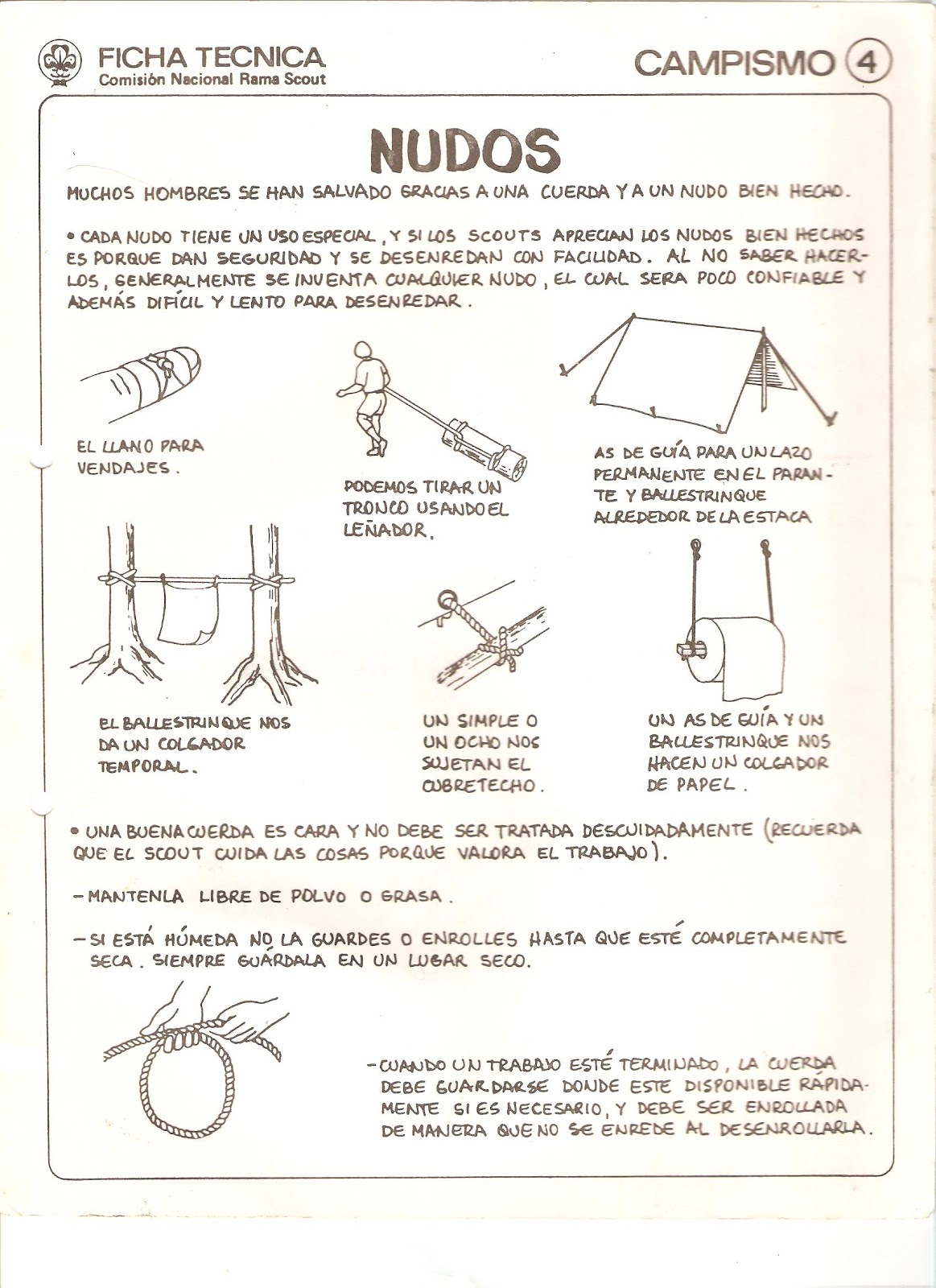 Fichas TÉcnicas Para Campamento Scout Nudos 1 2 Hojas