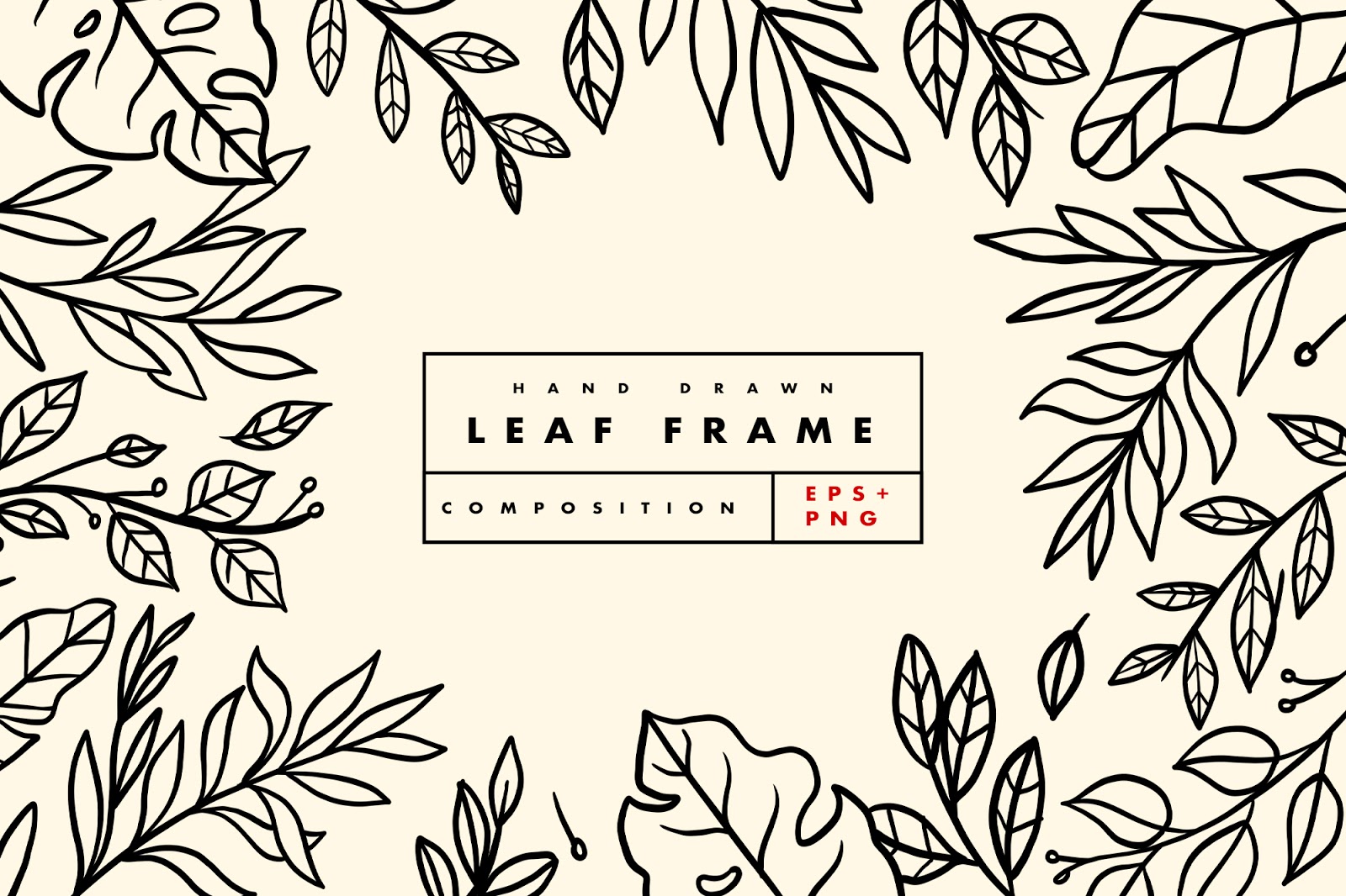 Free Downoad Vector Leaf Frame Composition - EPS File