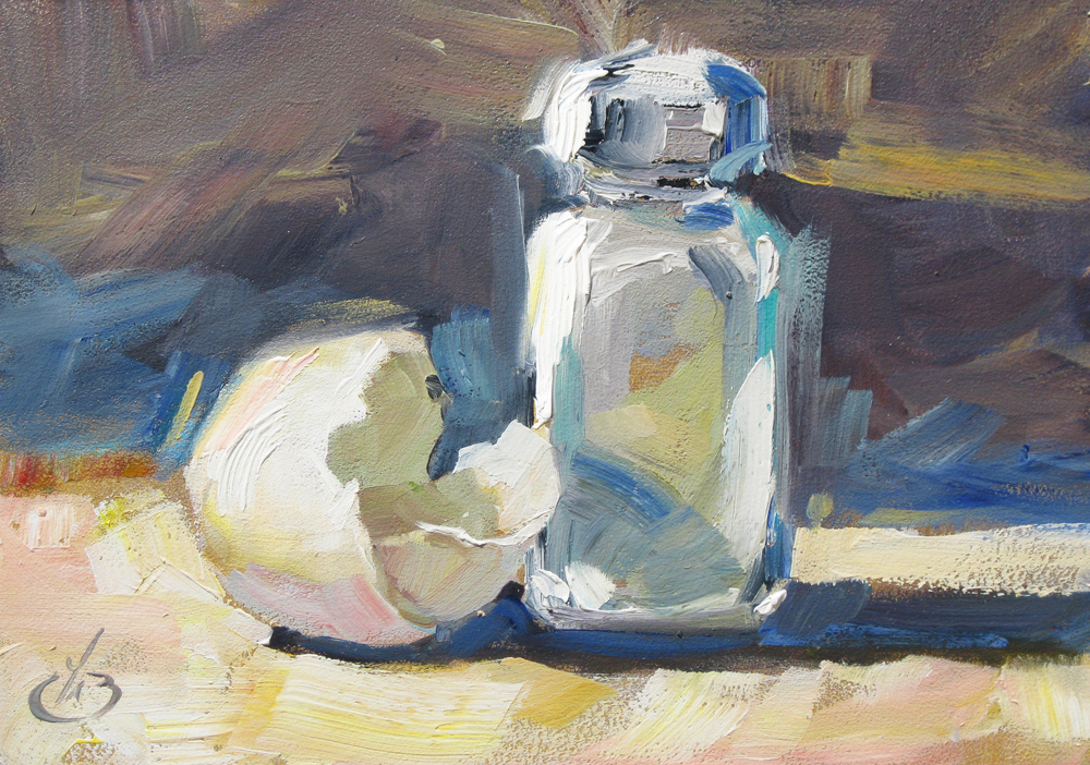 TOM BROWN FINE ART: CONTEMPORARY STILL LIFE, SALT, EGG SHELL, 5x7 ...