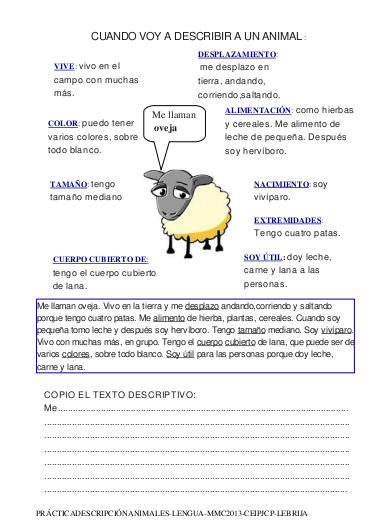 Modelos didácticos para primaria: DESCRIPCIÓN DE ANIMALES Y OBJETOS.