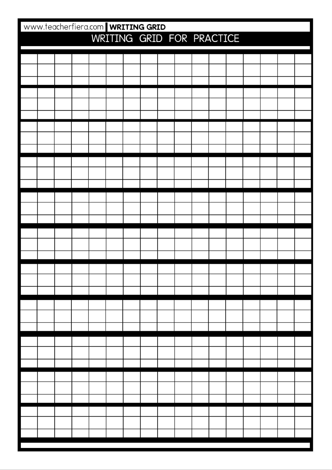 Teacherfiera WRITING GRID FOR BEGINNERS BY TEACHERFIERA COM teacherfiera-writing-grid-for-beginners-by-teacherfiera-com