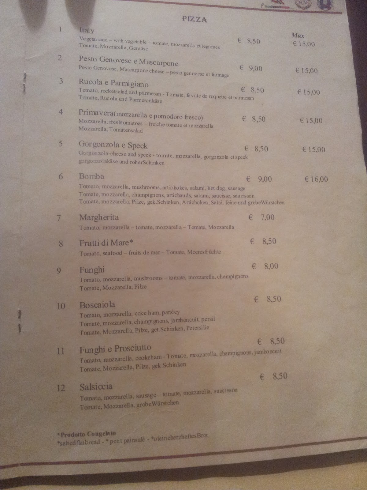 Menu e Prezzi: Pizzeria Trattoria Rusticanella 2 a Lucca