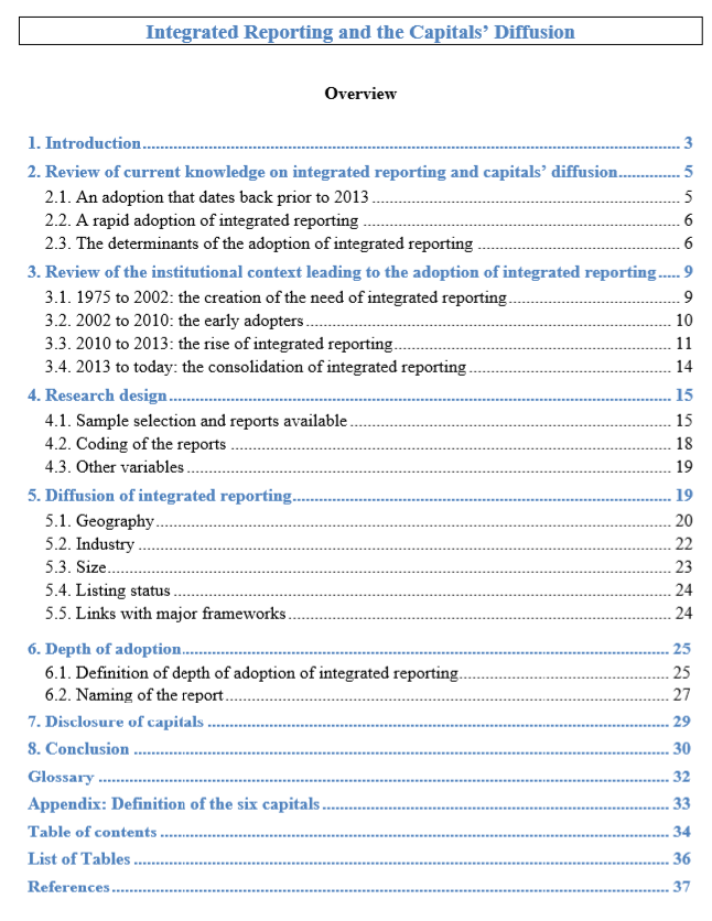 ORGANIZAÇÕES VERDES: «Integrated Reporting and the Capitals’ Diffusion»