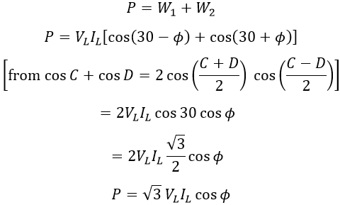 Two Wattmeter Method of Power Measurement - Balanced Load