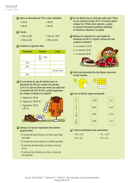 Blog de sexto: 6º TMAT4 PORCENTAJES Y PROPORCIONALIDAD