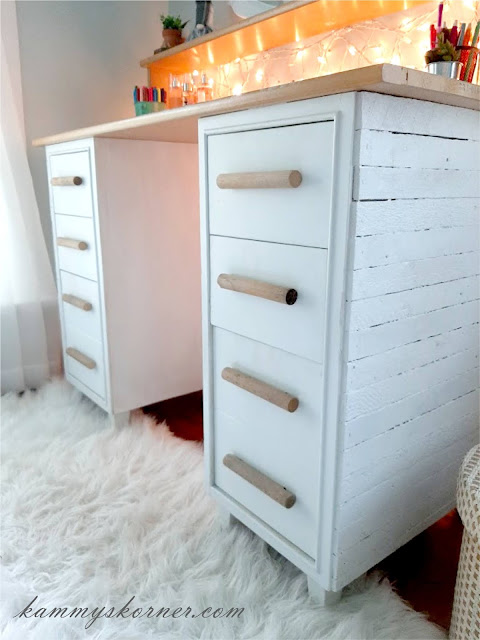 Kammy's Korner: Easy Tween Vanity Desk Built From Nightstands