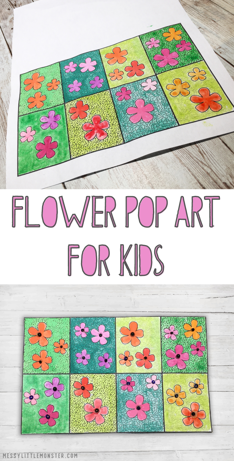 Flower Pop Art for Kids inspired by Andy Warhol's Flowers - Messy ...