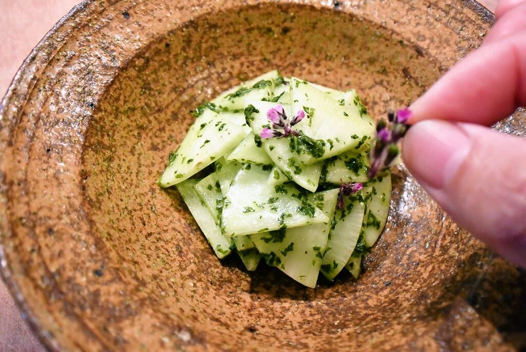 Recipes for Tom: Daikon no shiso soosu-ae / daikon radish salad with ...