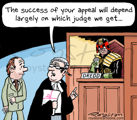 Royston Cartoons: Law cartoon: Court and antisocial