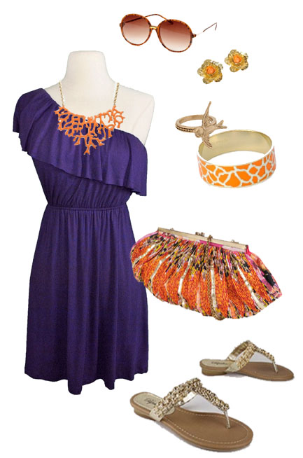 Clemson Girl: Clemson Gameday Look: Coral me Orange & Purple