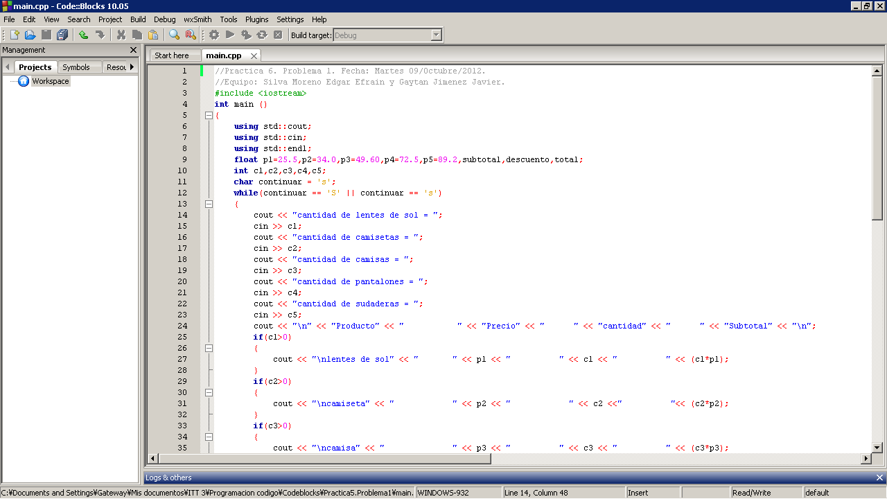 Programación estructurada. Edgar Efrain Silva Moreno: Practica 6