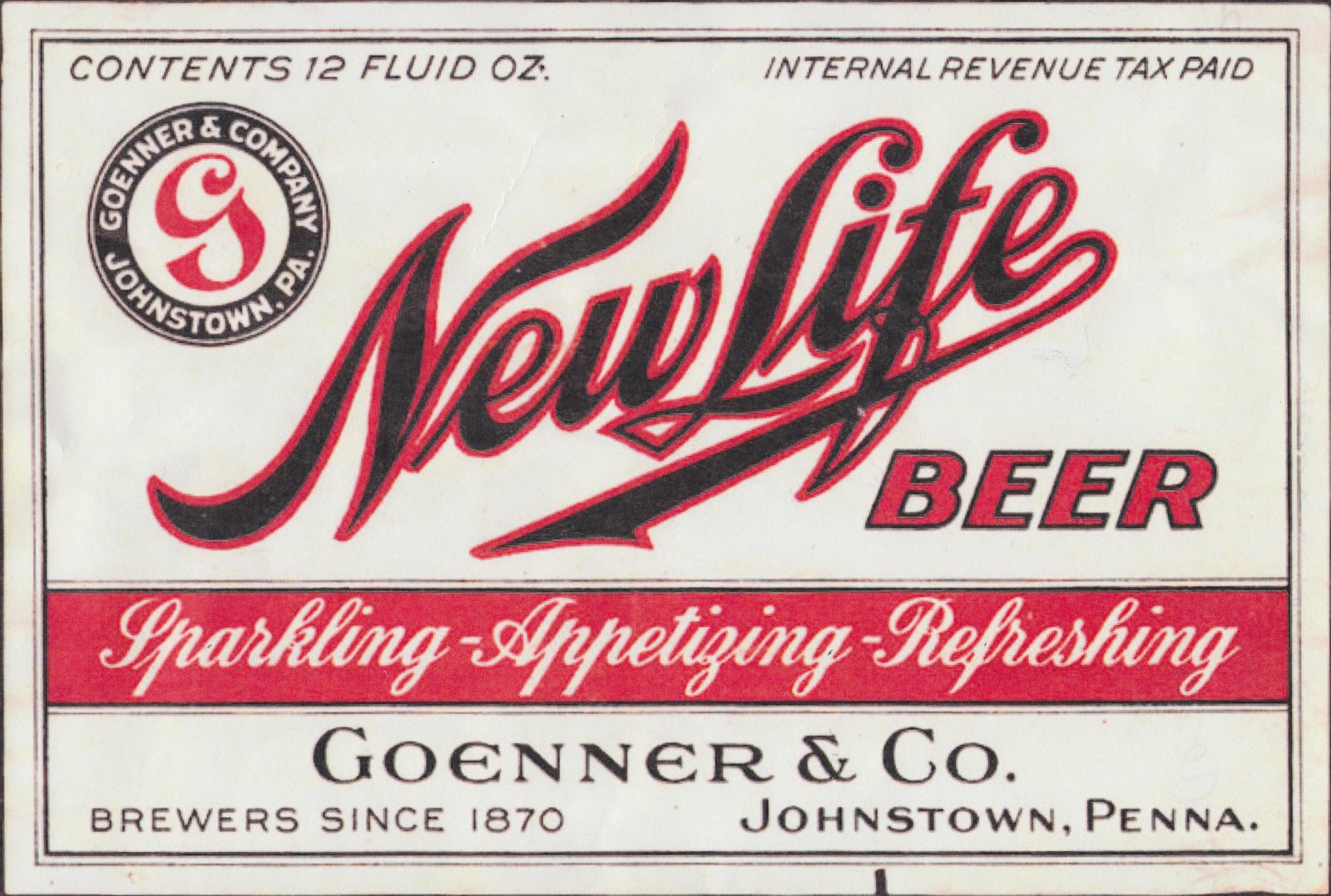 Vintage Johnstown: New Life Beer