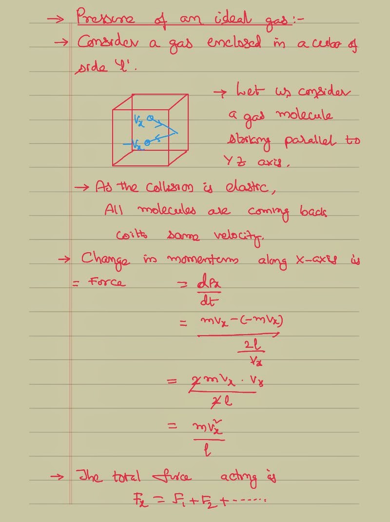Kinetic theory of gases and Expression for Pressure | IIT JEE and NEET ...