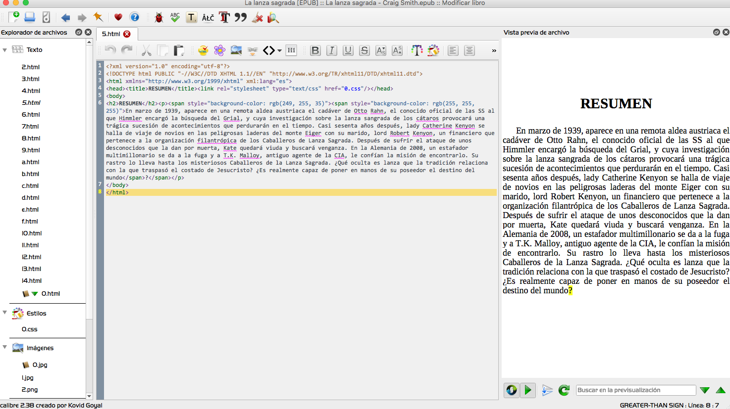 Subrayado de texto en Calibre (Calibre underlined text) - tutoriales ...