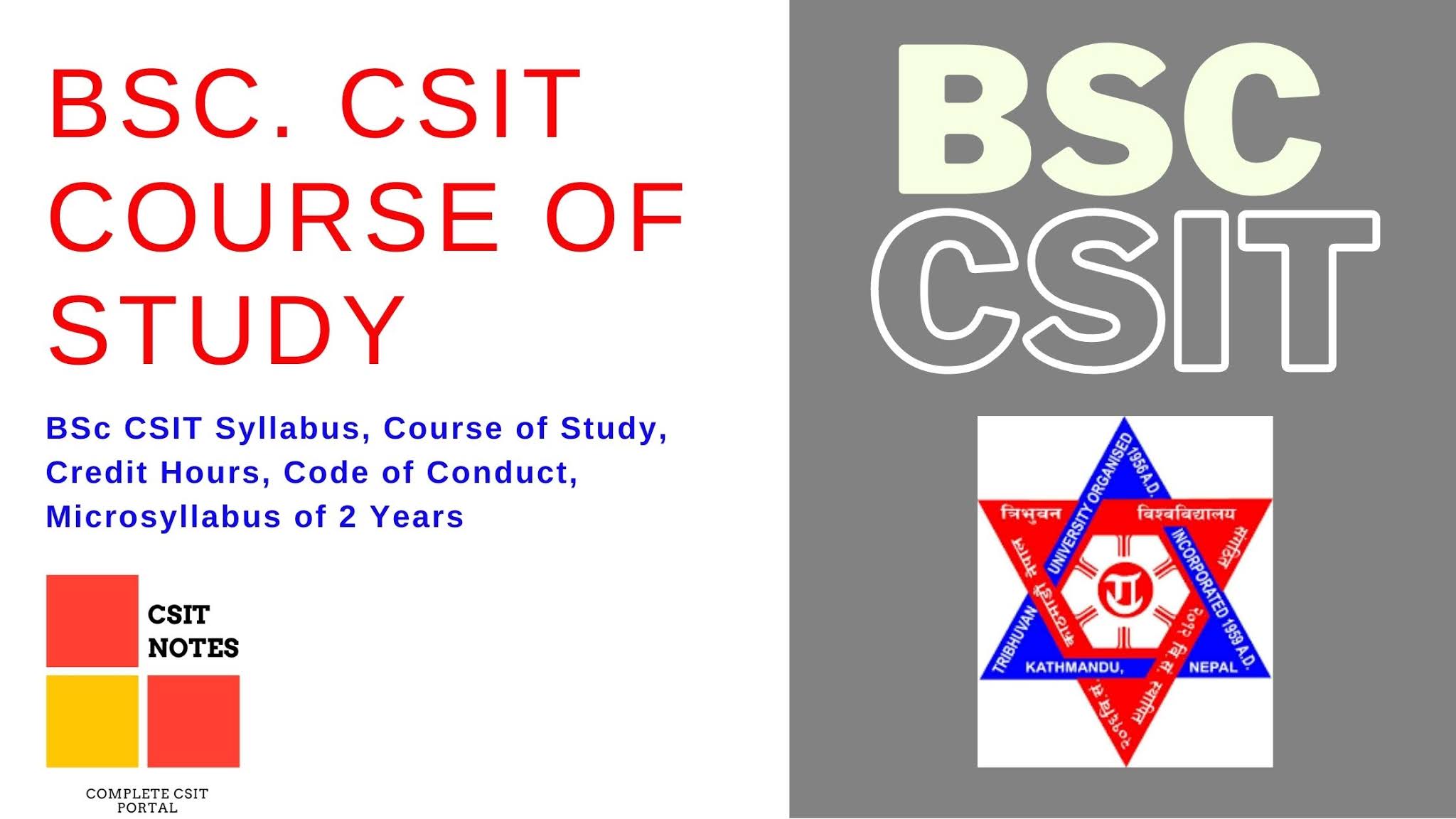 BSc. CSIT course of study and Tribhuvhan University(TU) Code of Conduct ...
