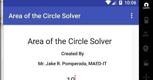 Free Programming Source Codes And Computer Programming Tutorials Area Of The Circle Solver In