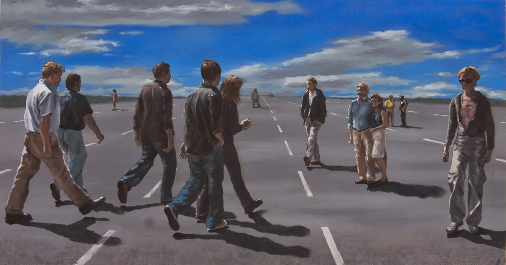 Christopher W A Pothier - Artist: the raod. 16 x 30. oil on canvas