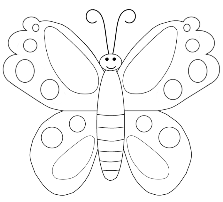 Colouring Place: Another Smiling Butterfly