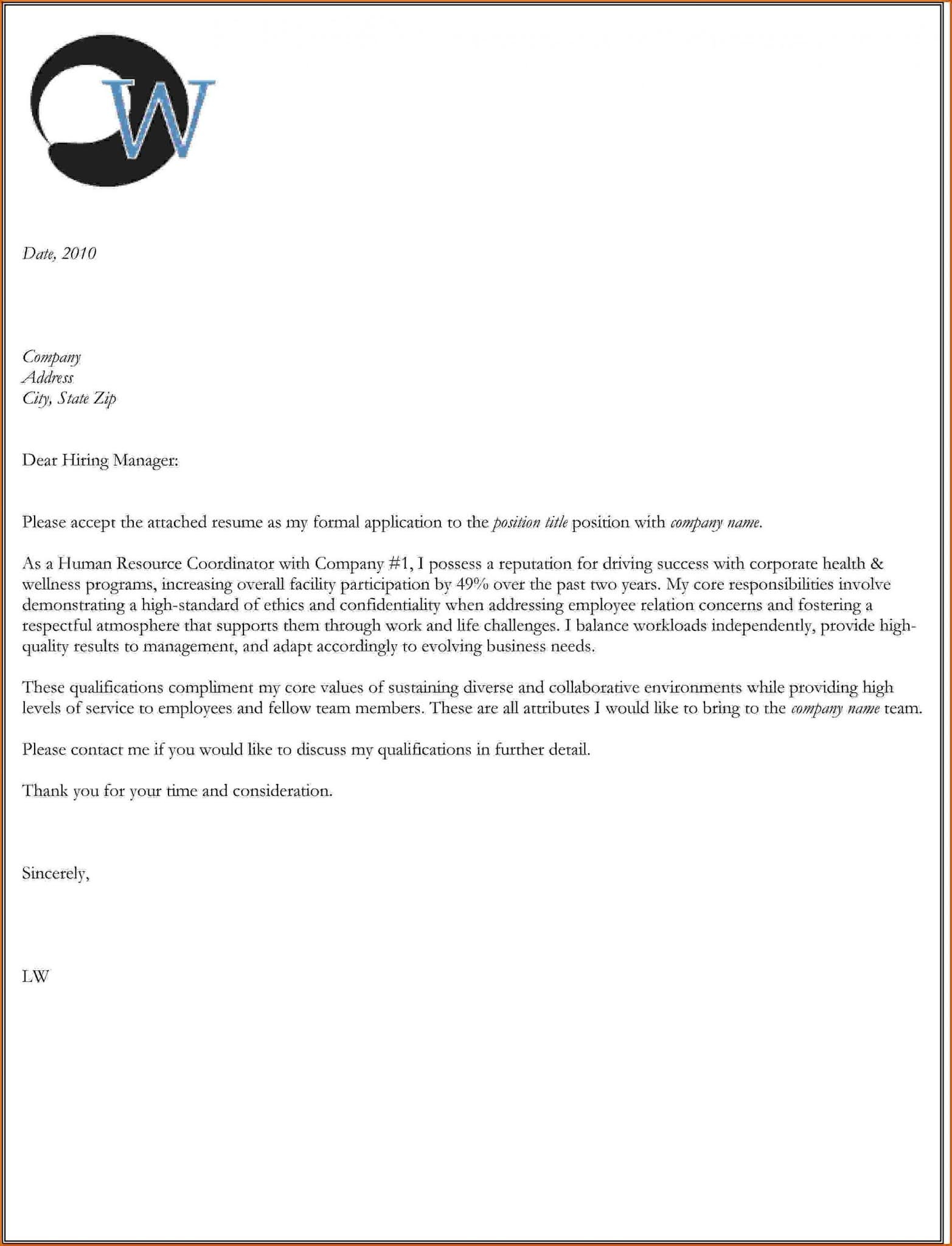 Cover Letter For Human Resources Position Entry Level Sample Letter Cover Letter For Human Resources Position Entry Level Sample Letter