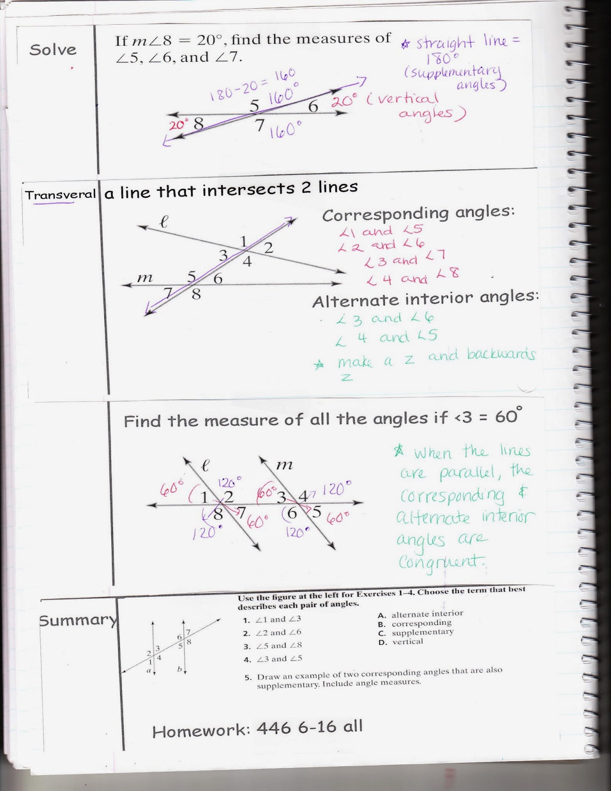 Ms. Jean's Classroom Blog: May 1, 2014 Notes: Angle Relationships and ...