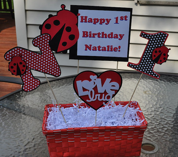 R + R Creations: Friday feel the love- Lady bug centerpiece