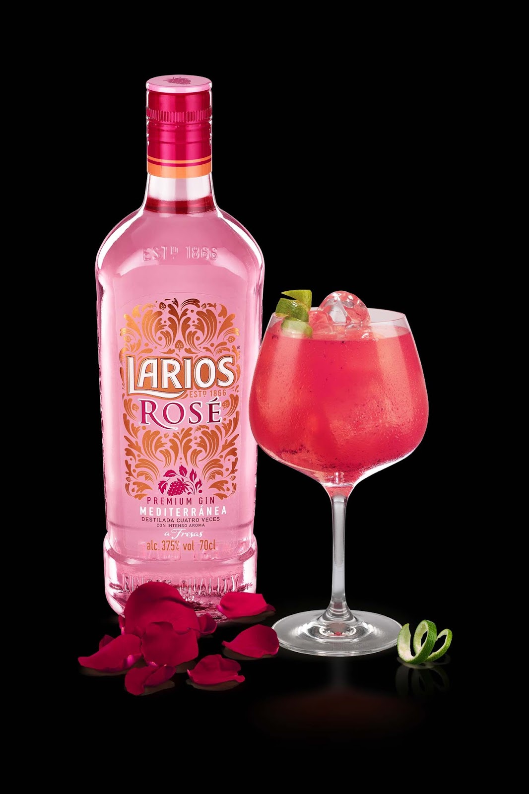 4 cocteles con Ginebra Larios Rosé