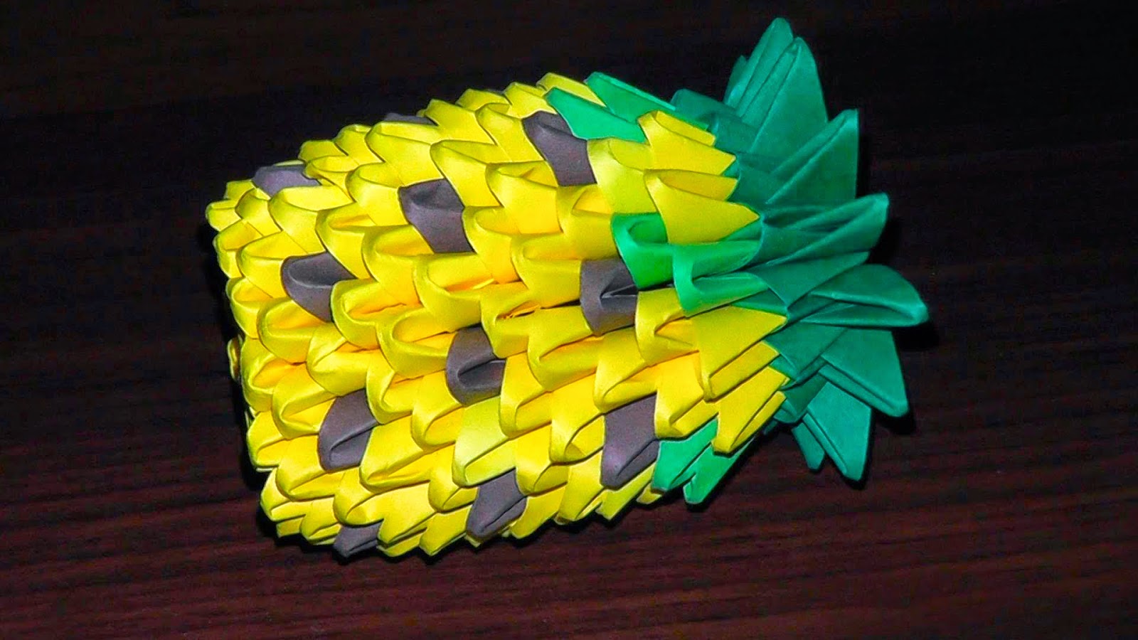 3d origami pineapple ~ art classes kids