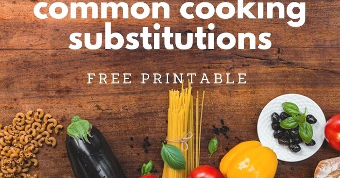 Common Cooking Substitutions Chart + Free Printable - Koti Beth