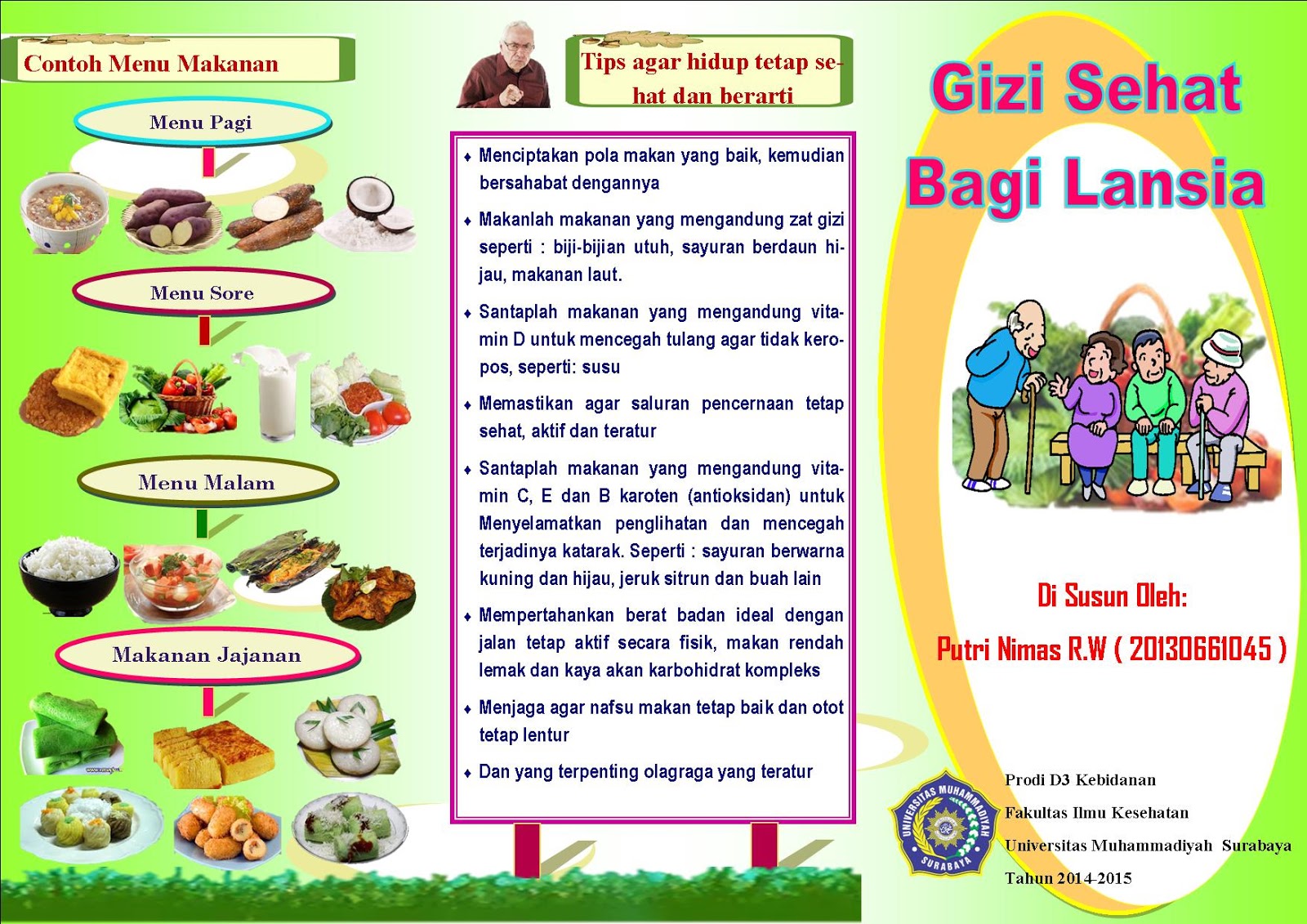 Midwife Putri Nimas: Leaflet Gizi Sehat Bagi Lansia Midwife Putri Nimas: Leaflet Gizi Sehat Bagi Lansia
