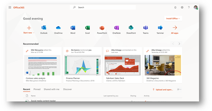Nuovi aggiornamenti a Office.com e al programma di avvio dell'app ...