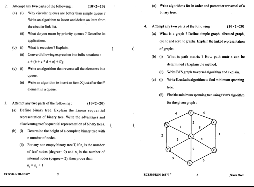 Mahamaya Technical University Data Structure using C 2012 Question ...