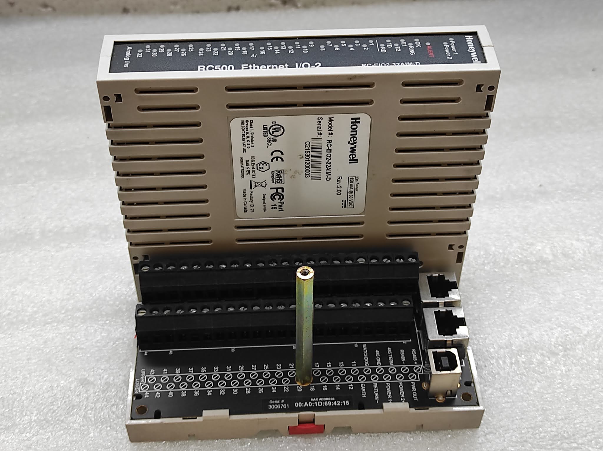 HONEYWELL RC-EI02-32AIM-D RC500 ETHERNET I/O-2 REMOTE TERMINAL UNIT
