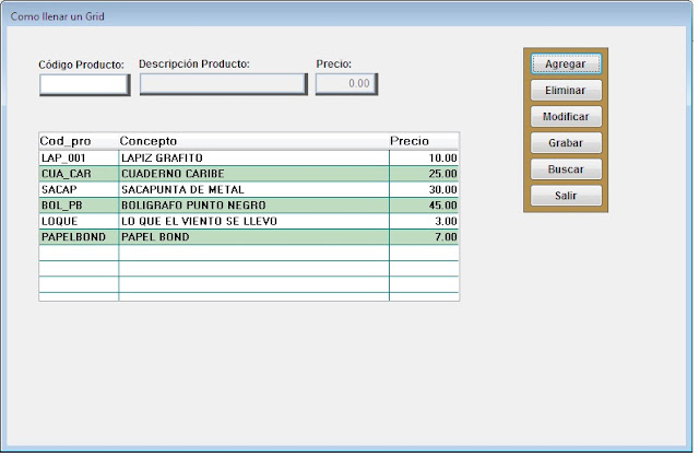 Grid en visual foxpro ~ Visual Foxpro