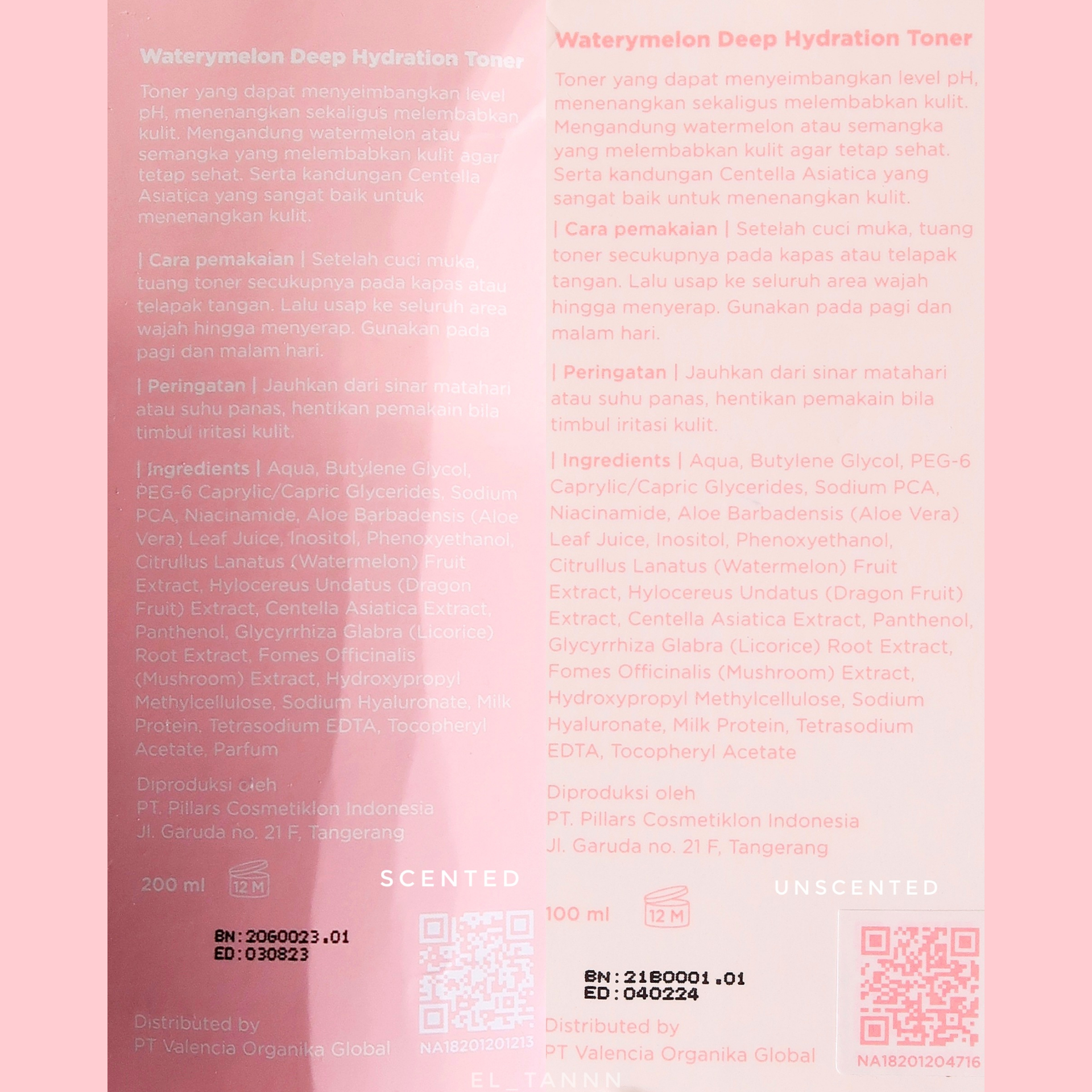 Harlette Waterymelon Deep Hydration Unscented Toner Review (vs Scented ...