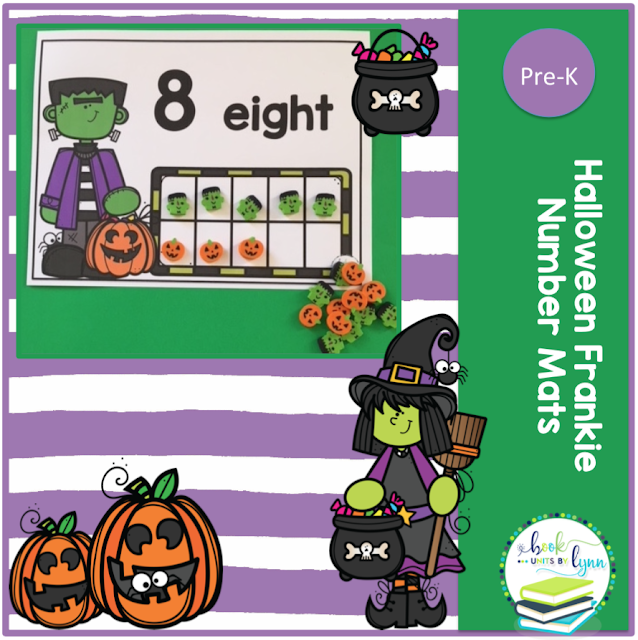 FREE HALLOWEEN FRANKIE NUMBER MATS ~ Book Units by Lynn