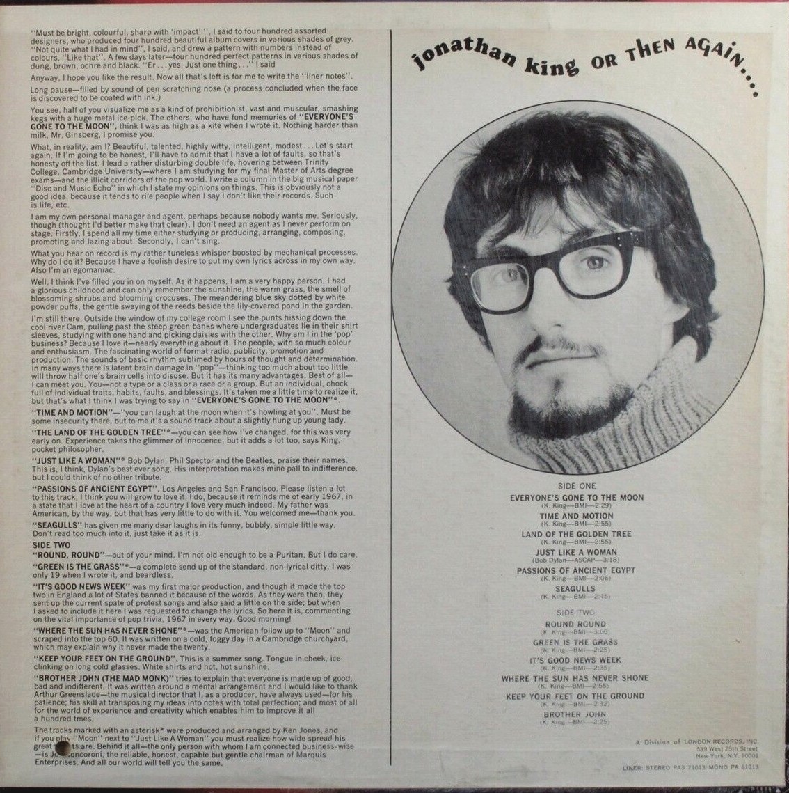 Rien que des vinyls: Jonathan KING - 1967 - US-PARROT 61013 - Or then ...