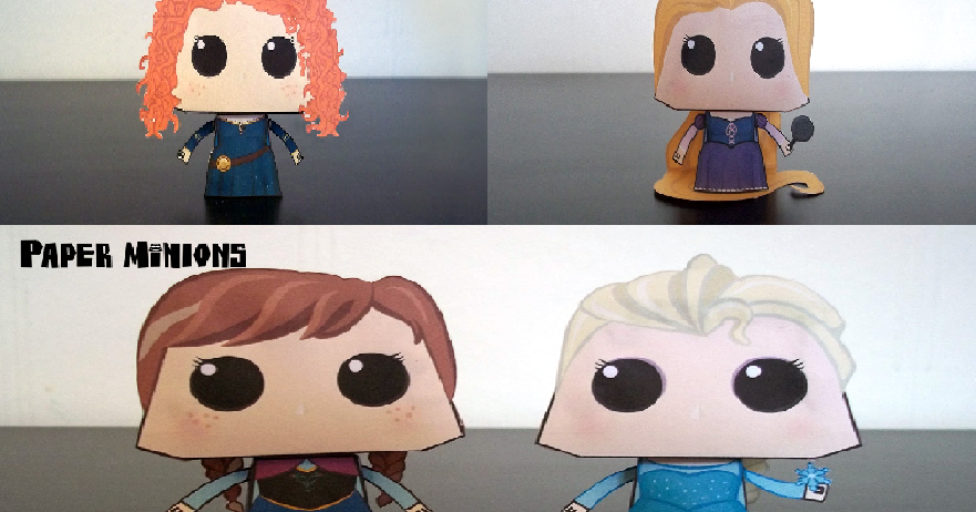 Disney Princesses - Merida, Rapunzel, Anna & Elsa Papercraft ...