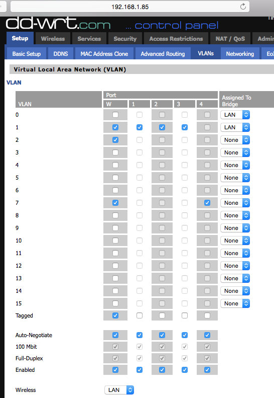 dd-wrt assign wan port to switch