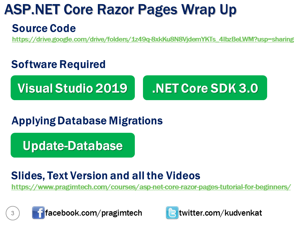 Sql server, .net and c# video tutorial: ASP.NET core razor pages course ...