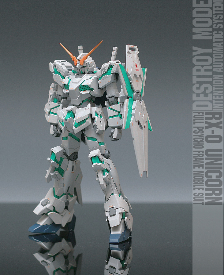 GUNDAM GUY: HGUC 1/144 RX-0 Unicorn Gundam Green Psycho Frame - Painted ...