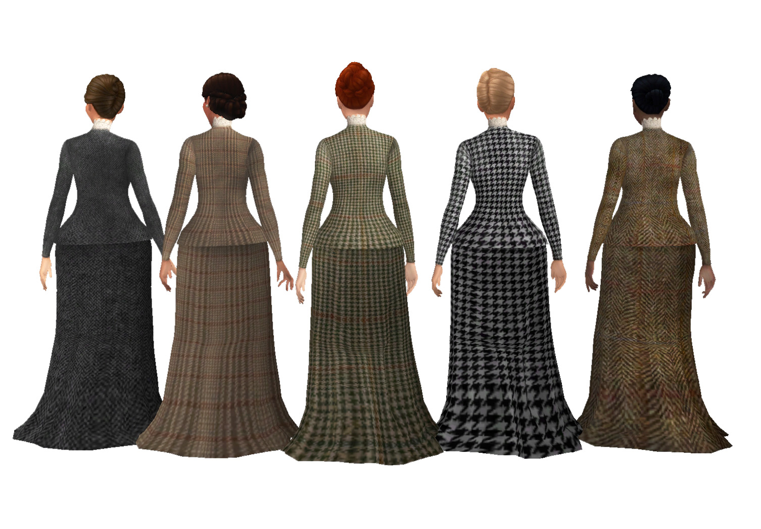 TS4: Victorian Tweed Dresses | History Lover's Sims Blog